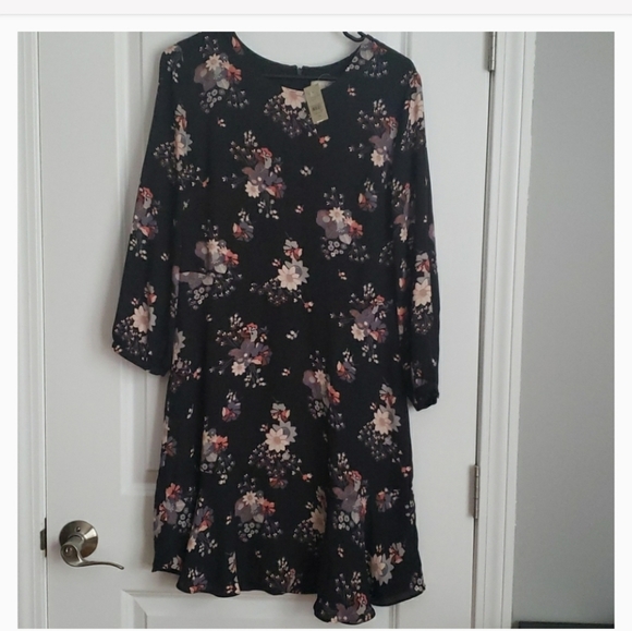 LOFT | Dresses | Loft Black Floral Dress | Poshmark